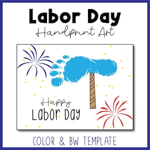 Labor Day Handprint Art Craft | Patriotic Preschool Printables ...