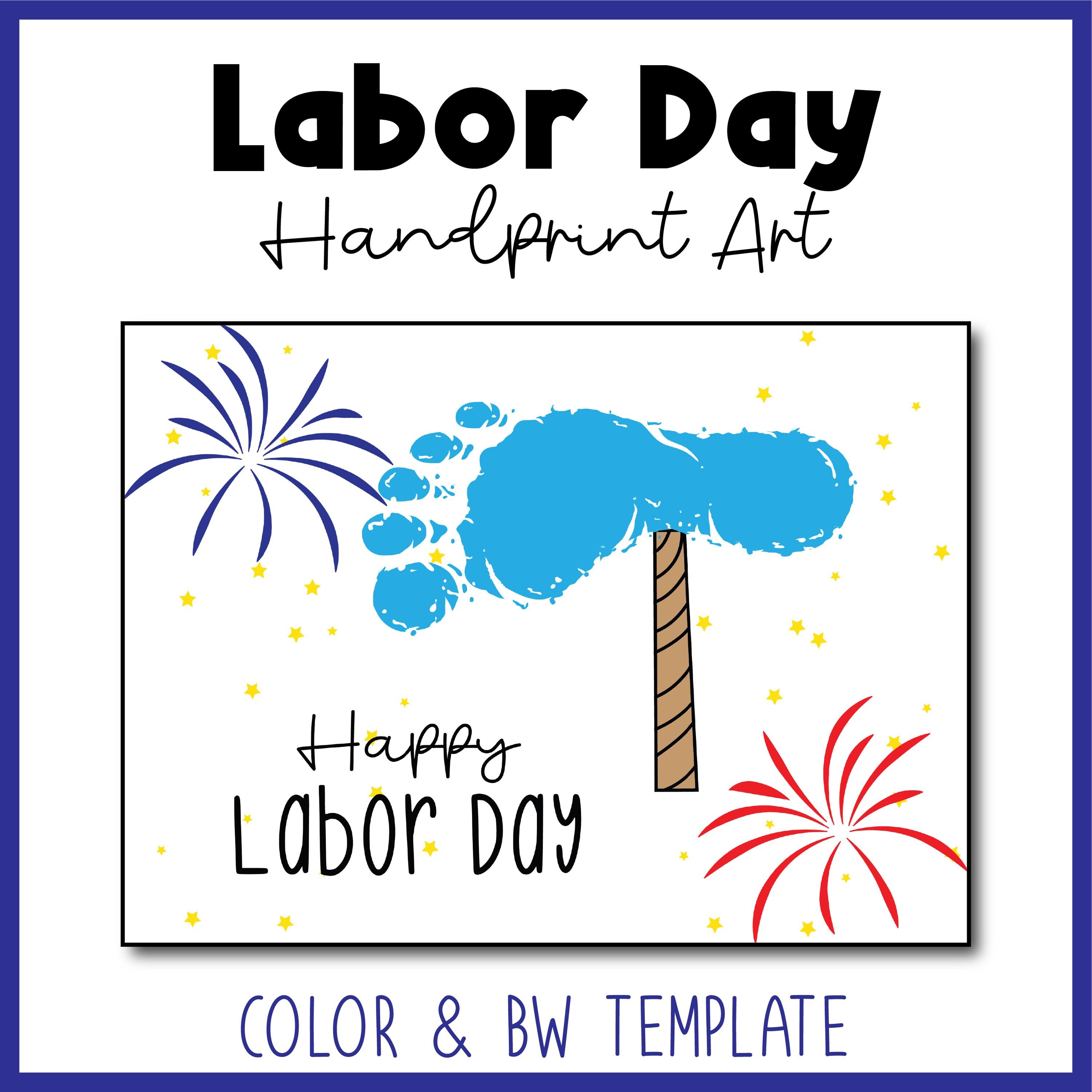 Labor Day Handprint Art Craft | Patriotic Preschool Printables ...