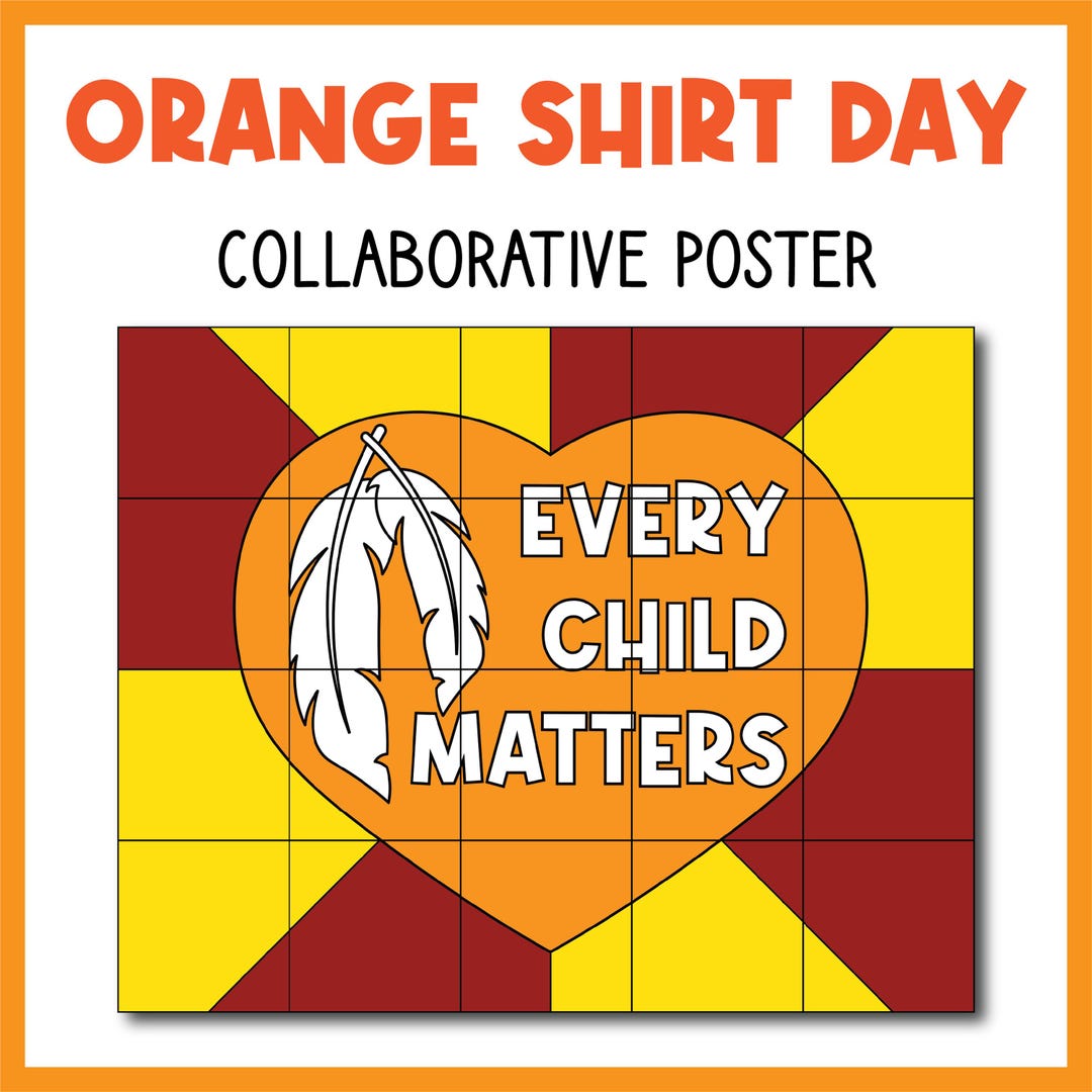 French Orange Shirt Day Collaborative Art Coloring Poster | Chaque ...