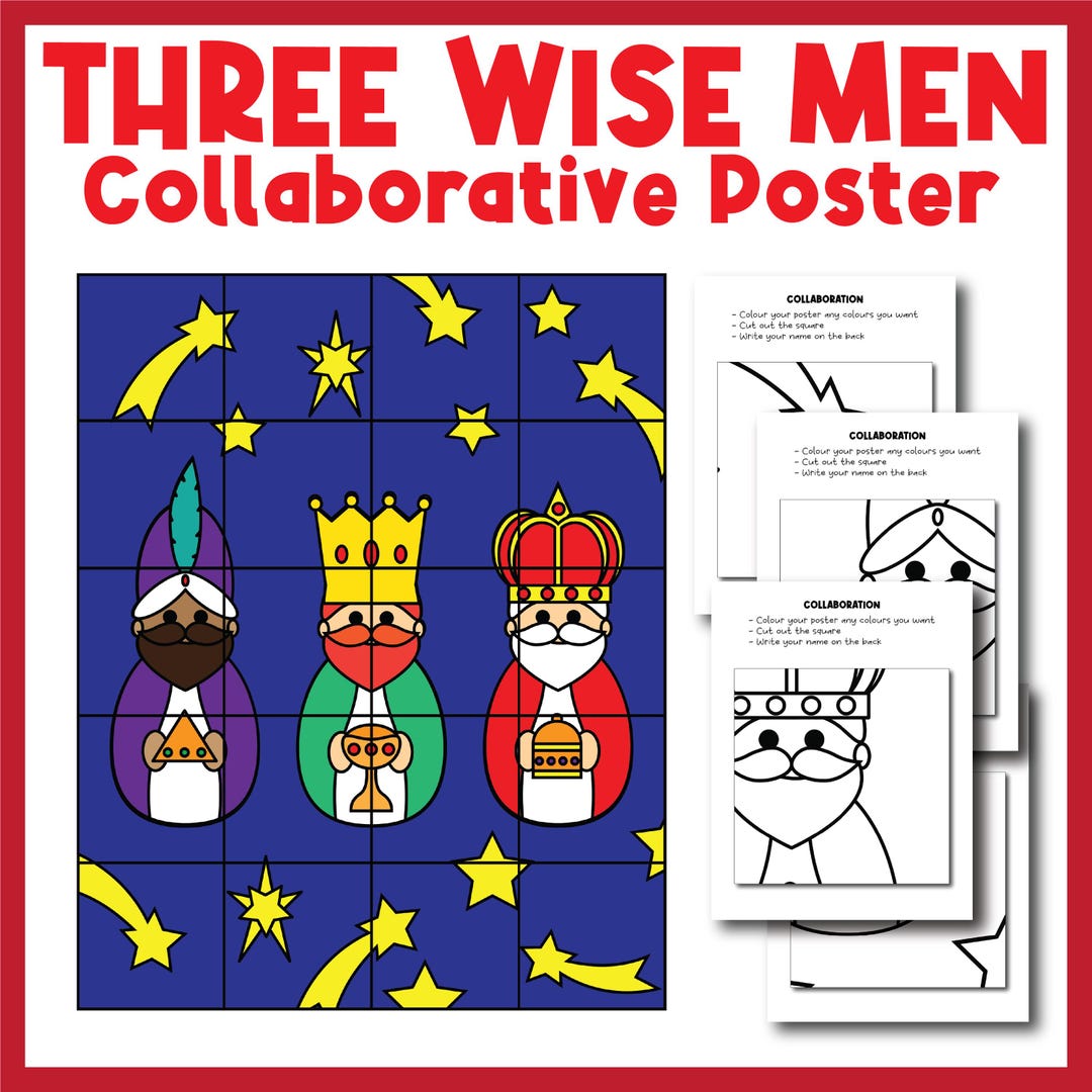 Epiphany Day - Three Wise Men Collaborative Poster Coloring Activity - Etsy