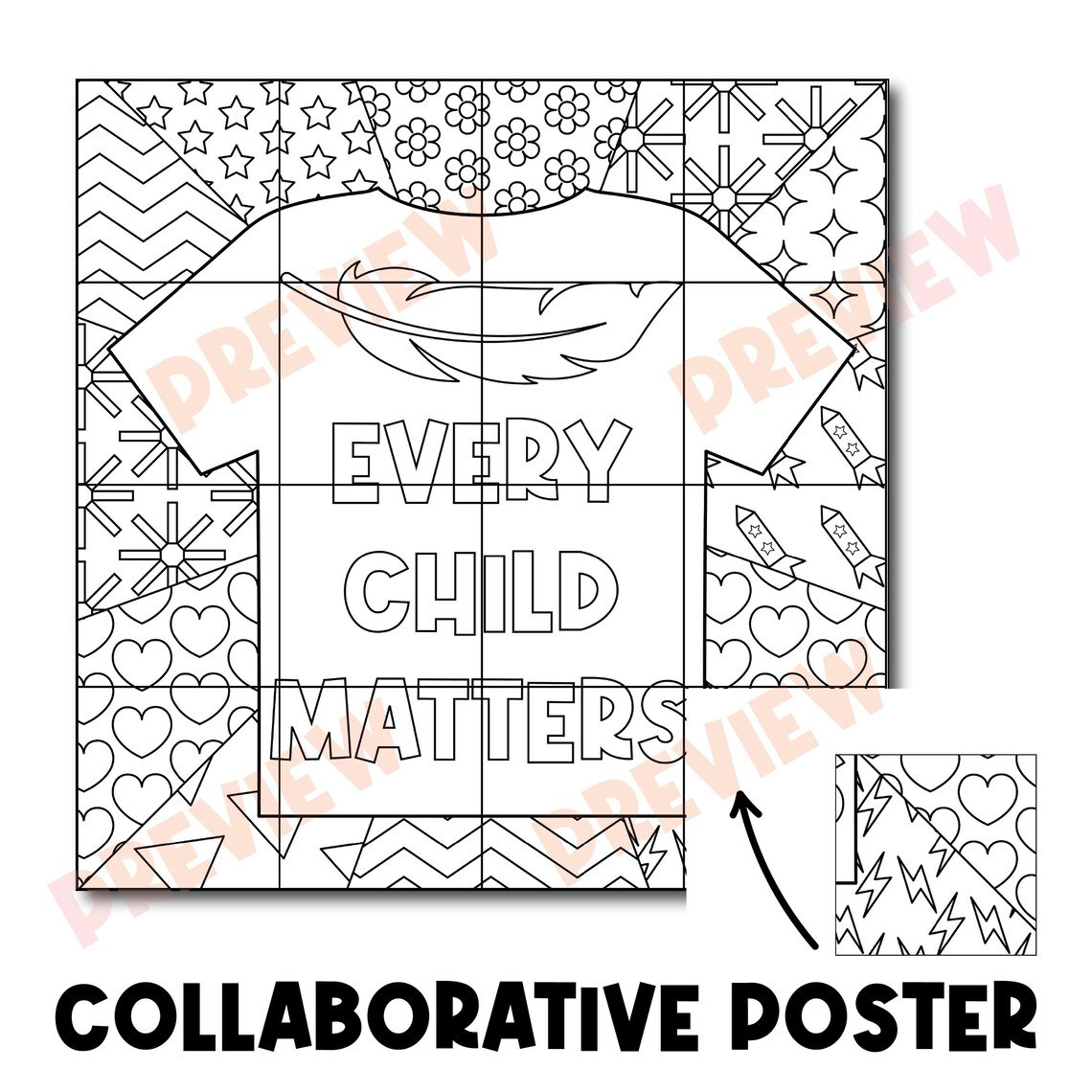 Orange Shirt Day Collaborative Poster Art Coloring Pages | Every Child ...