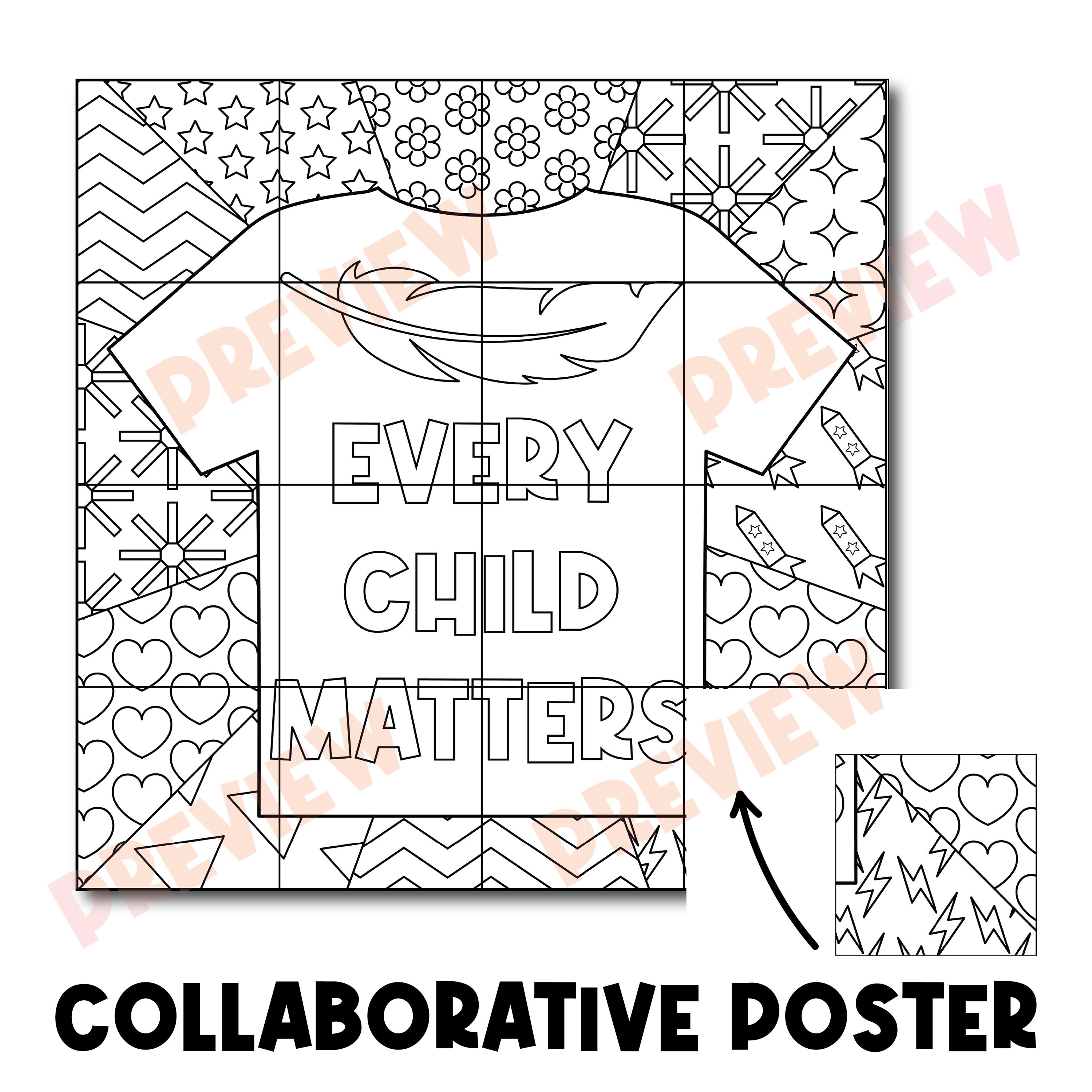 Orange Shirt Day Collaborative Poster Art Coloring Pages | Every Child ...