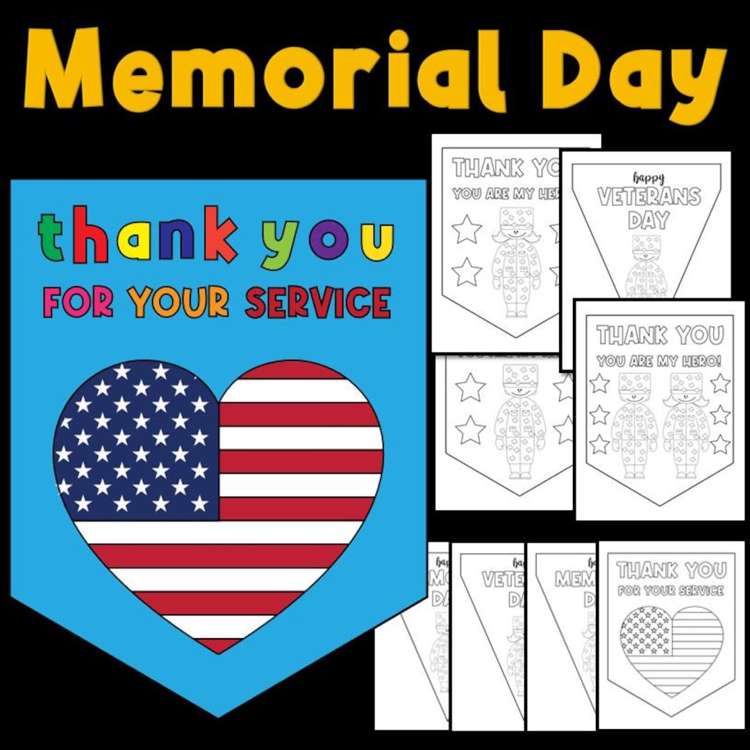 Patriotic Banner Craft | Memorial Day, Veterans Day (PDF Pattern) - Etsy