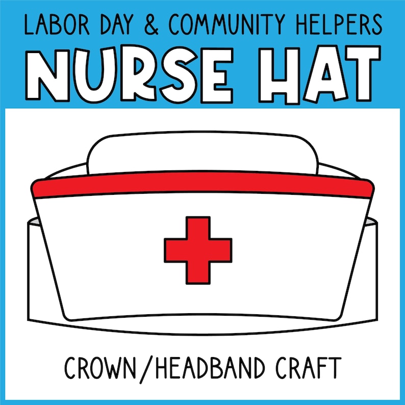Nurse Hat Paper Crown Craft: Community Helpers (PDF) - Etsy