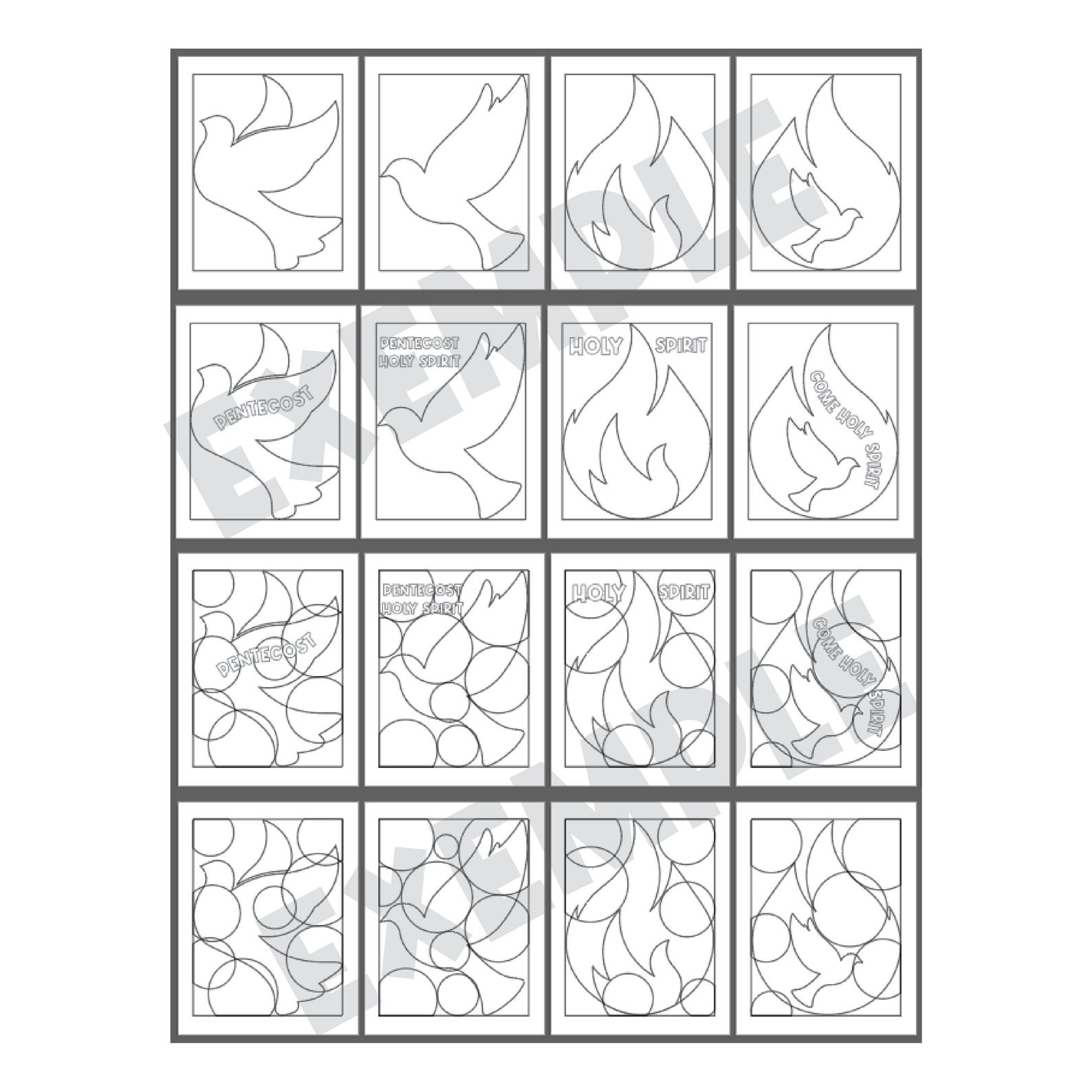 Pentecost Coloring Pages: Holy Spirit Dove Art Project (printable PDF ...