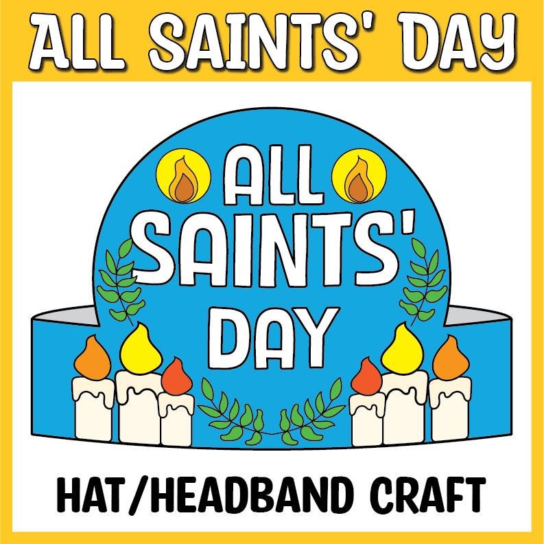 All Saints' Day Hat Craft | Crown/headband Paper Craft Activity, Prayer ...