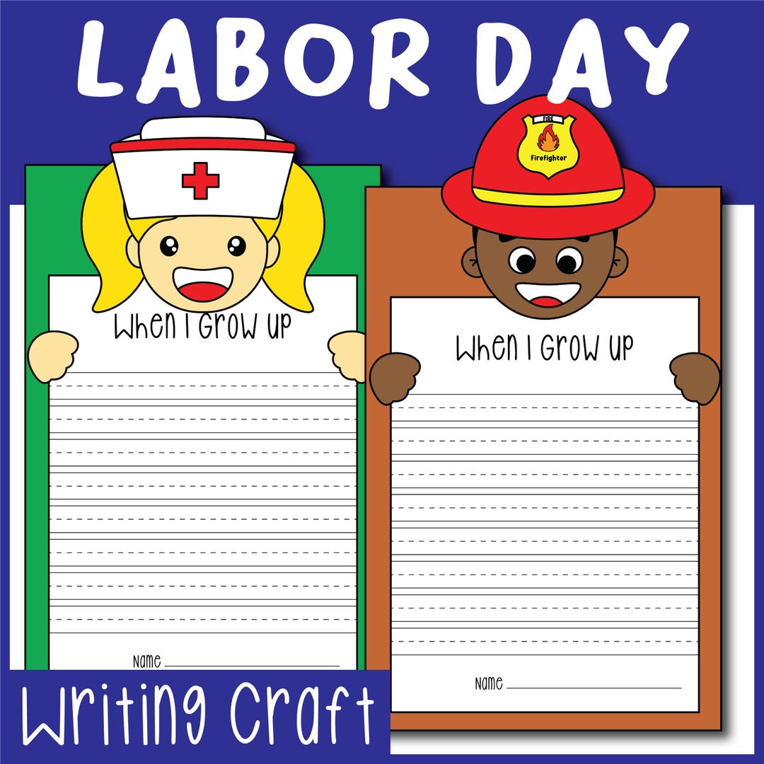 Labor Day Writing & Craft | Community Helpers Craft | Occupations ...