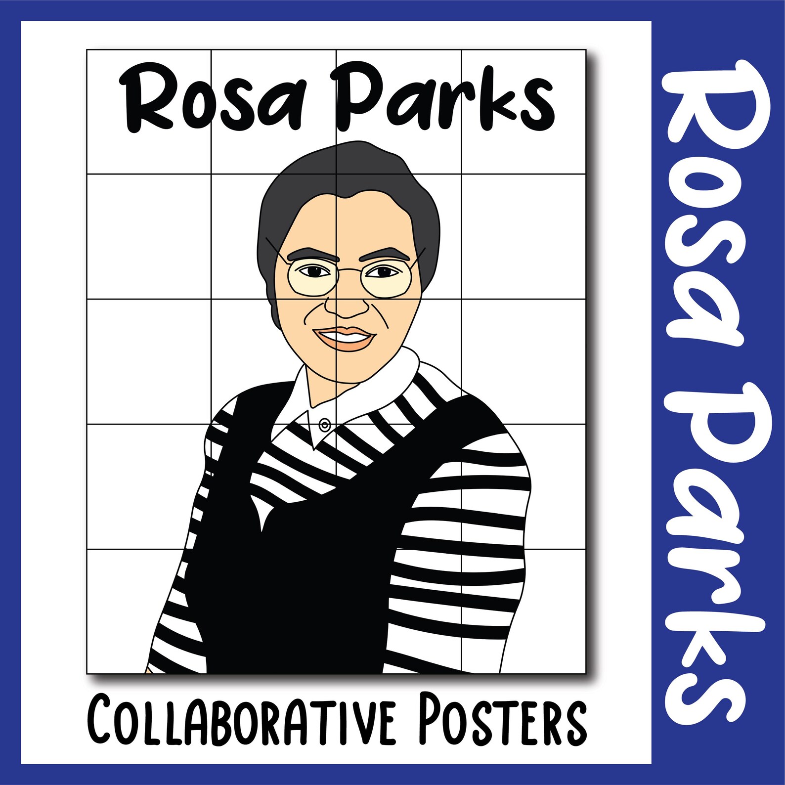 Rosa Parks Day Collaborative Poster Art Coloring Page, Black History ...