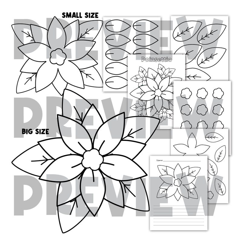 Poinsettia Craft | Poinsettia Coloring & Writing Christmas Around the ...