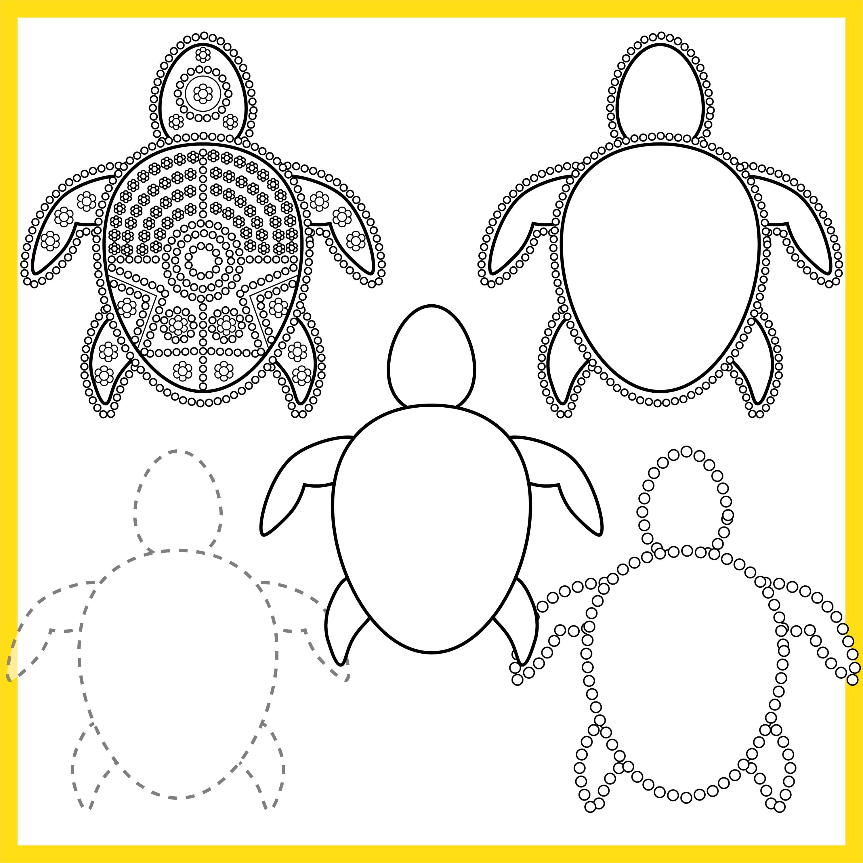 Aboriginal Art Turtle Coloring Pages: NAIDOC Week Activity (digital ...
