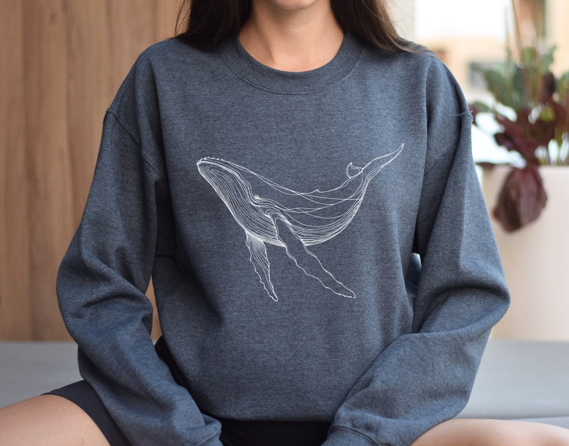 Humpback Whale Sweater, Whale Sweatshirt, Ocean Animal Jumper, Biology ...