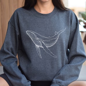 Humpback Whale Sweater, Whale Sweatshirt, Ocean Animal Jumper, Biology ...