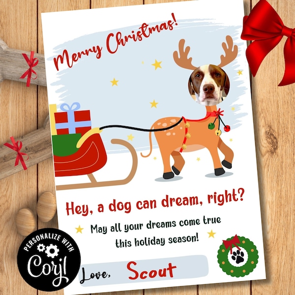 Dog Christmas Card - Etsy