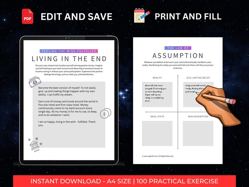 EDITABLE Law of Assumption Workbook, Neville Goddard Law of Assumption ...