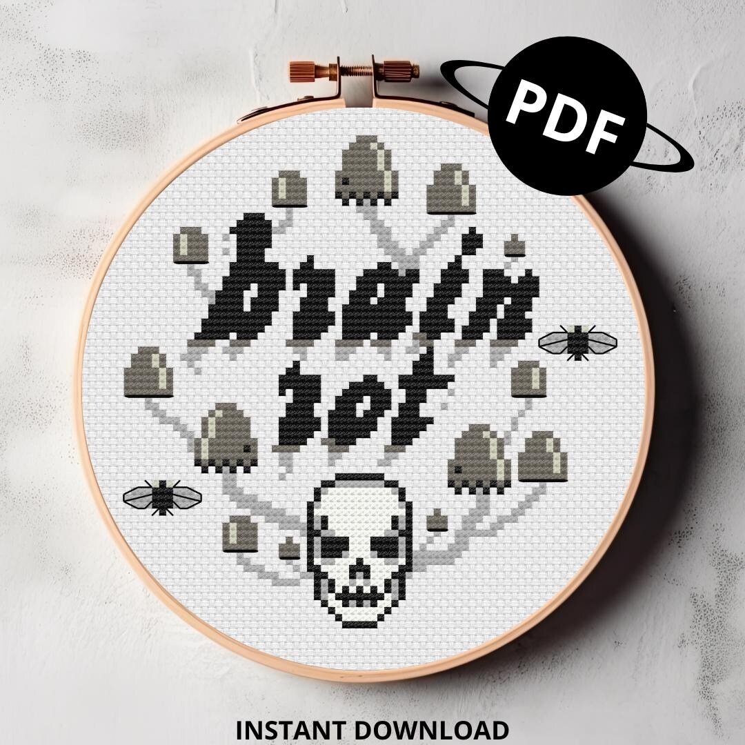Brain Rot - Cross Stitch Digital Pdf Pattern - Gothic Skull Xstitch - Etsy