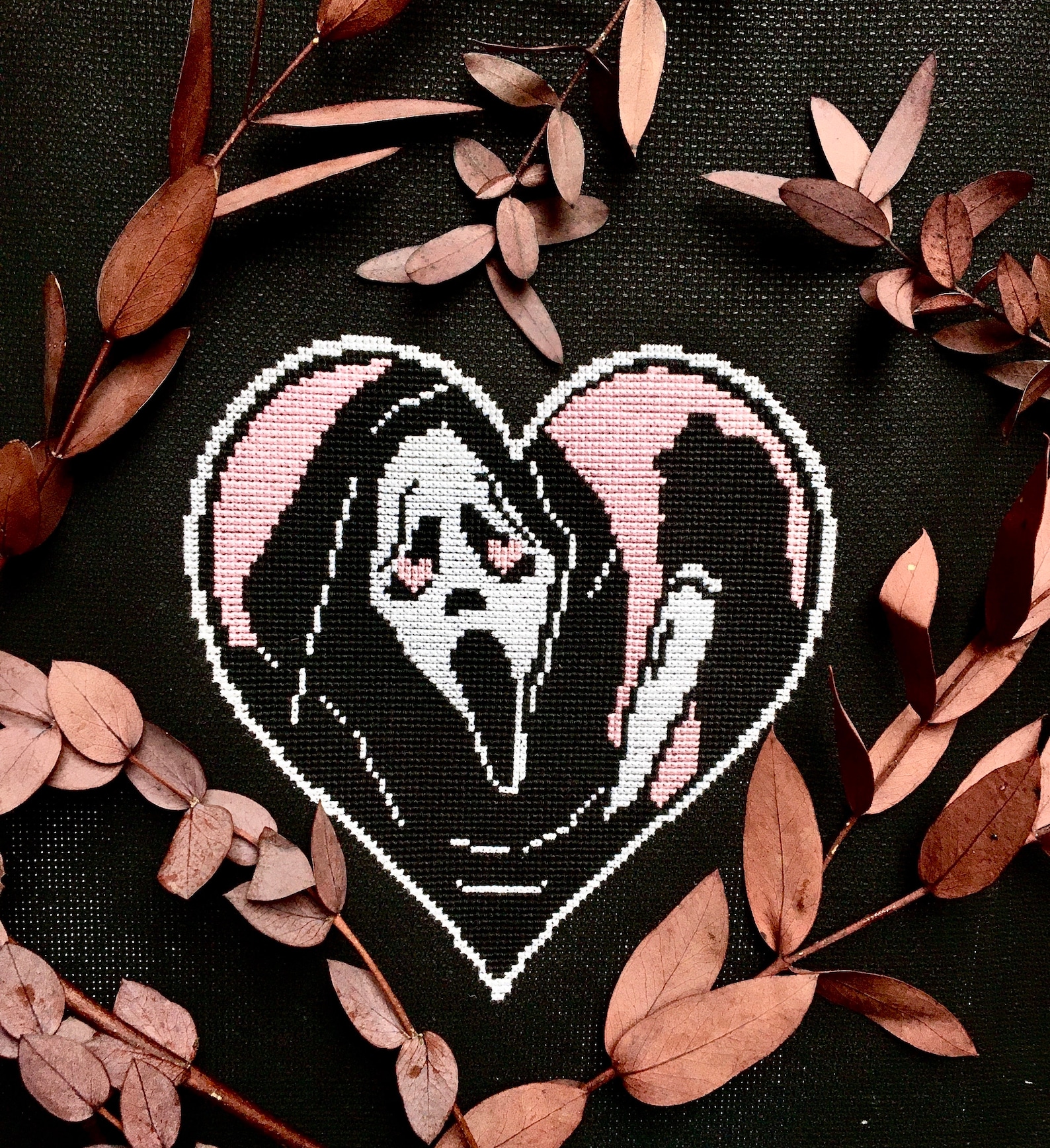 Heart Eyed Ghostface Cross Stitch Digital Pattern Horror Film Slasher ...