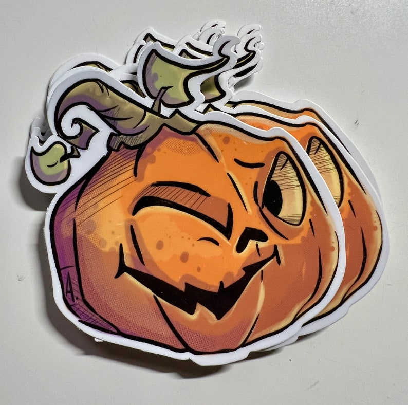 The Cheeky Jack -winking Pumpkin Sticker - Etsy