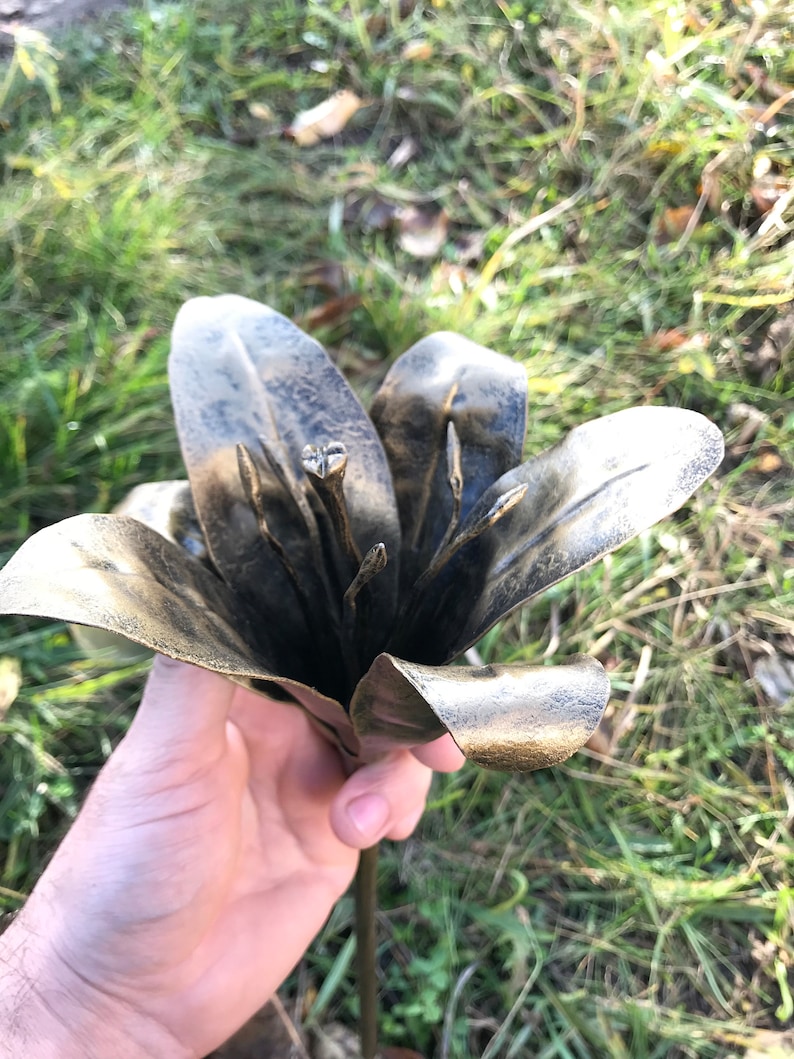 Forged Lily, Metal Lily, 6th Anniversary Gift, Iron Anniversary, Lily ...