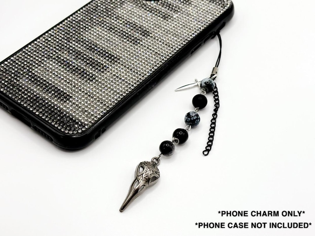 Skull and Dagger Handmade Phone Charm Grunge Accessory Gift for Punk ...