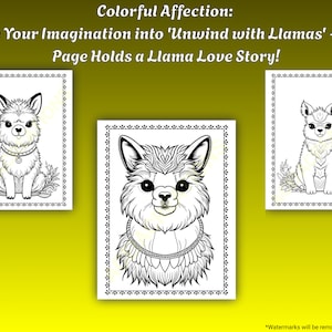 Llama Coloring Pages 50 Page Bundle PDF Download and Print for Letter ...