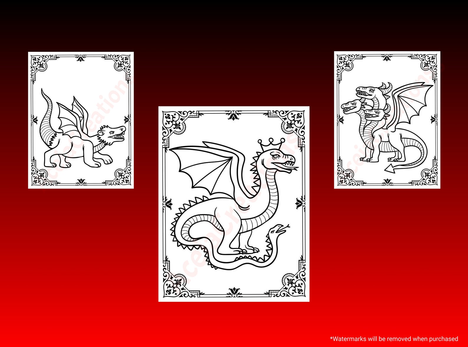 Dragon Coloring Pages 30 Page Bundle for Letter Size Paper Download and ...