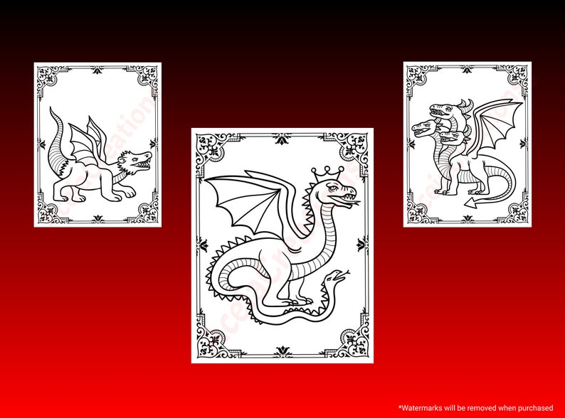 Dragon Coloring Pages 30 Page Bundle for Letter Size Paper Instant ...