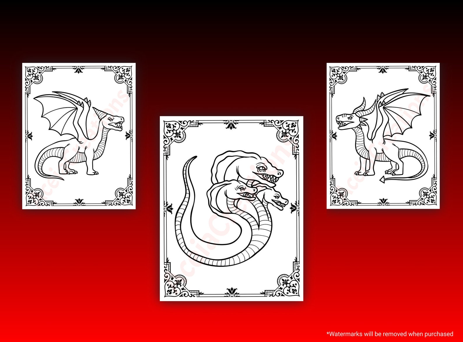 Dragon Coloring Pages 30 Page Bundle for Letter Size Paper Download and ...