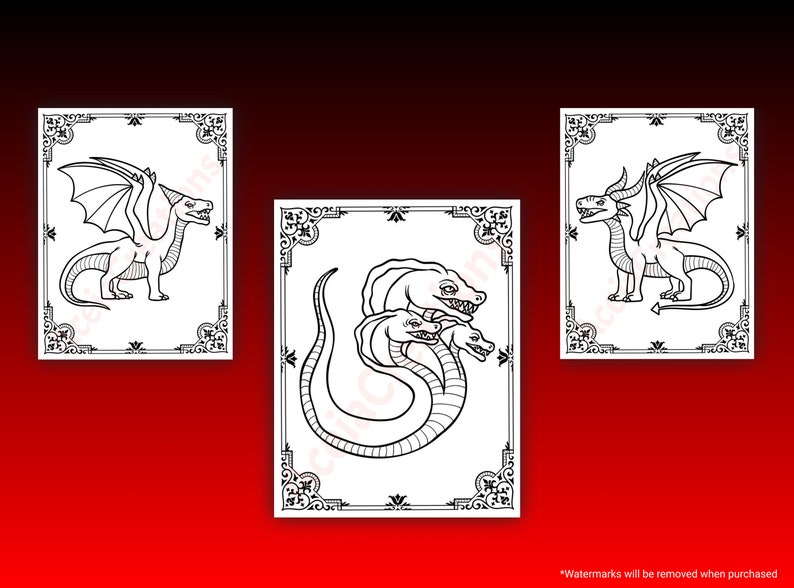 Dragon Coloring Pages 30 Page Bundle for Letter Size Paper Download and ...