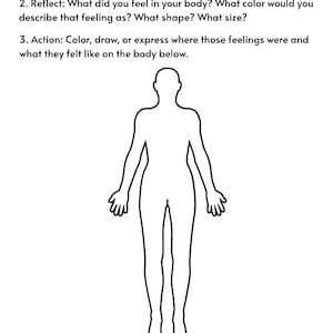 Body Scan Therapist Activity Sheet for Mental Health Help Download and ...