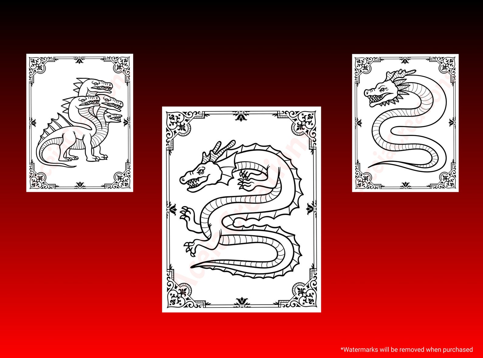Dragon Coloring Pages 30 Page Bundle for Letter Size Paper Download and ...