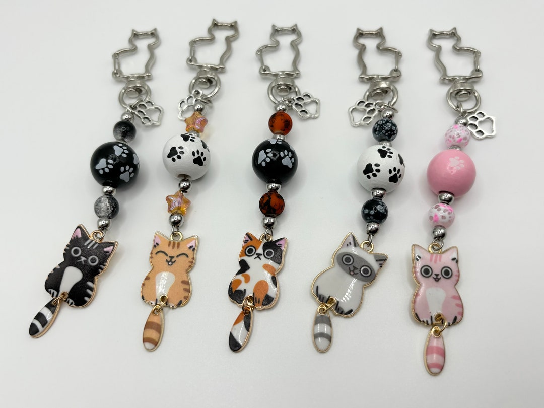Charity Cat Handmade Keychain Support Shelters Over 5 Inches Long Gift ...