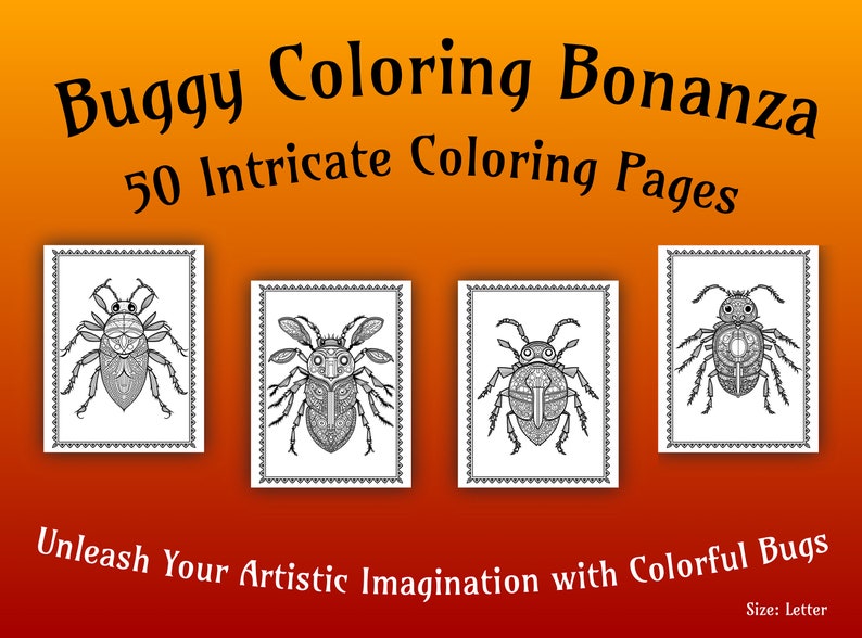 Bug Coloring Pages Bundle 50 Detailed Coloring Pages PDF Digital ...