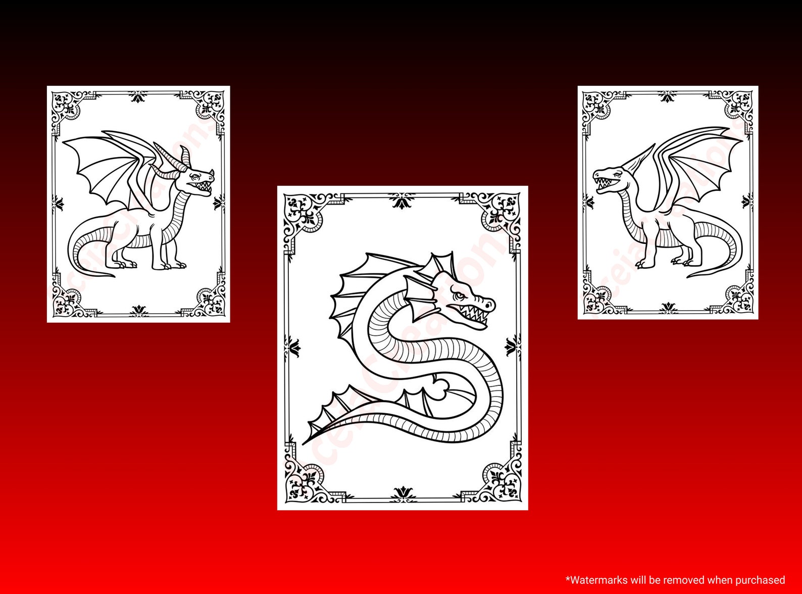 Dragon Coloring Pages 30 Page Bundle for Letter Size Paper Download and ...