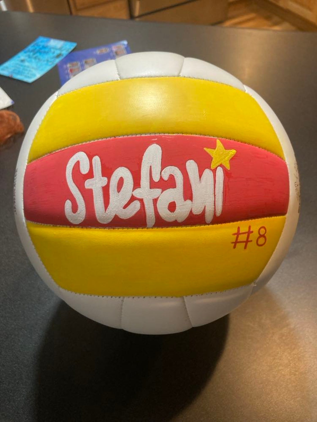 Custom Painted Volleyball Display Personalized Team Spirit Art ...