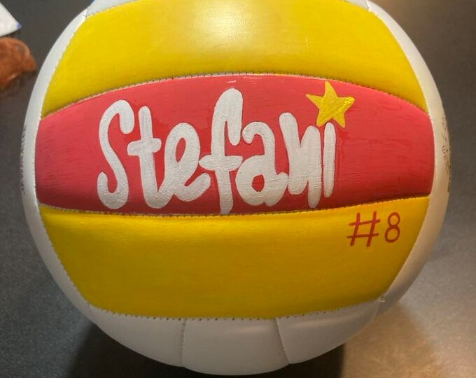 Custom Painted Volleyball Display Personalized Team Spirit Art ...