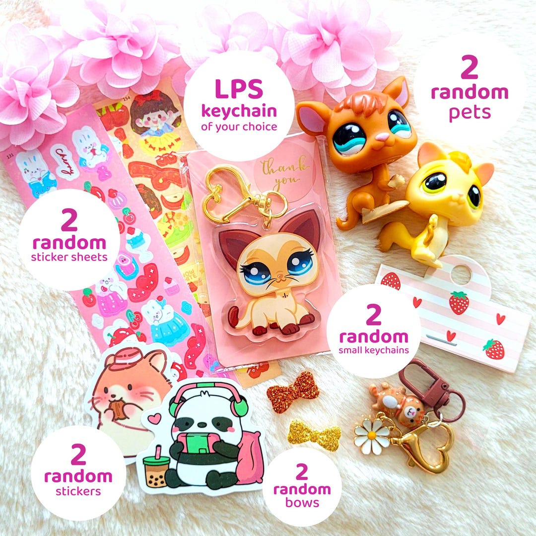 LPS Mystery Box Littlest Pet Shop - Set of 2 RANDOM Pets, Shorthair Cat ...