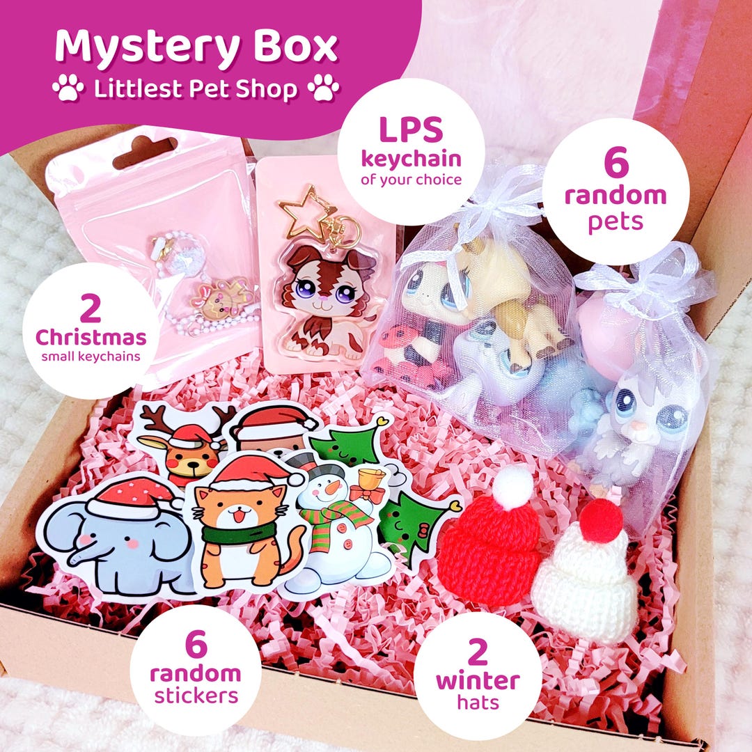 Christmas Mystery Box LPS Littlest Pet Shop Set of 6 RANDOM Pets ...