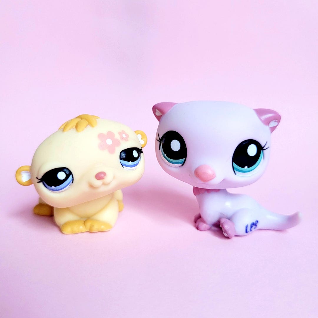 LPS Littlest Pet Shop Set of 2 Pets Otter 2039 and Hamster 2040 Hasbro ...