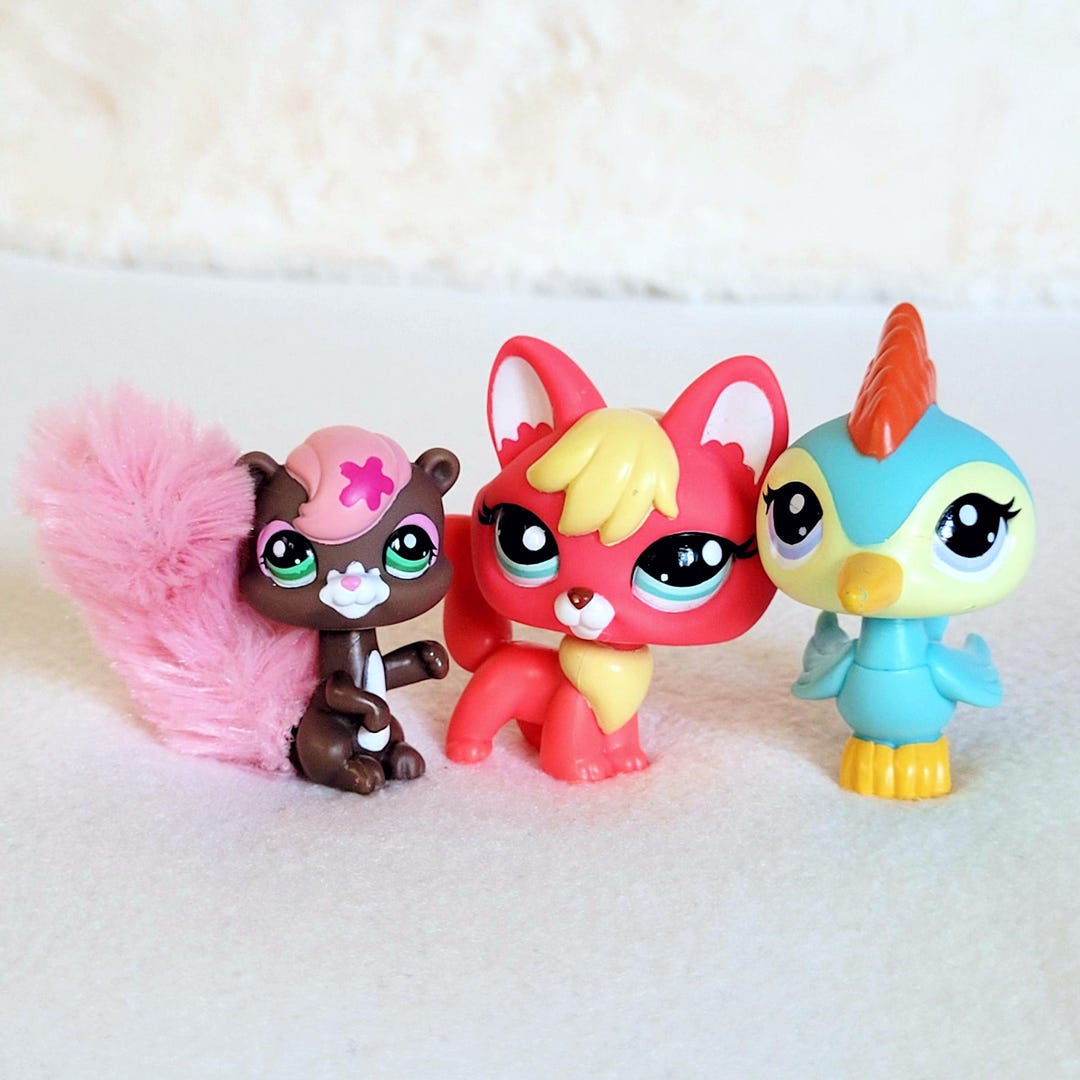 LPS Littlest Pet Shop SET of 3 Pets Squirrel 2641, Woodpecker 2642 and ...