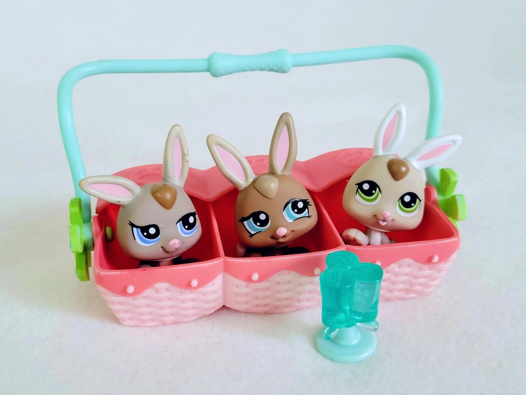 LPS Littlest Pet Shop Triplets Set Rabbits 1332 1333 1334 Hasbro ...