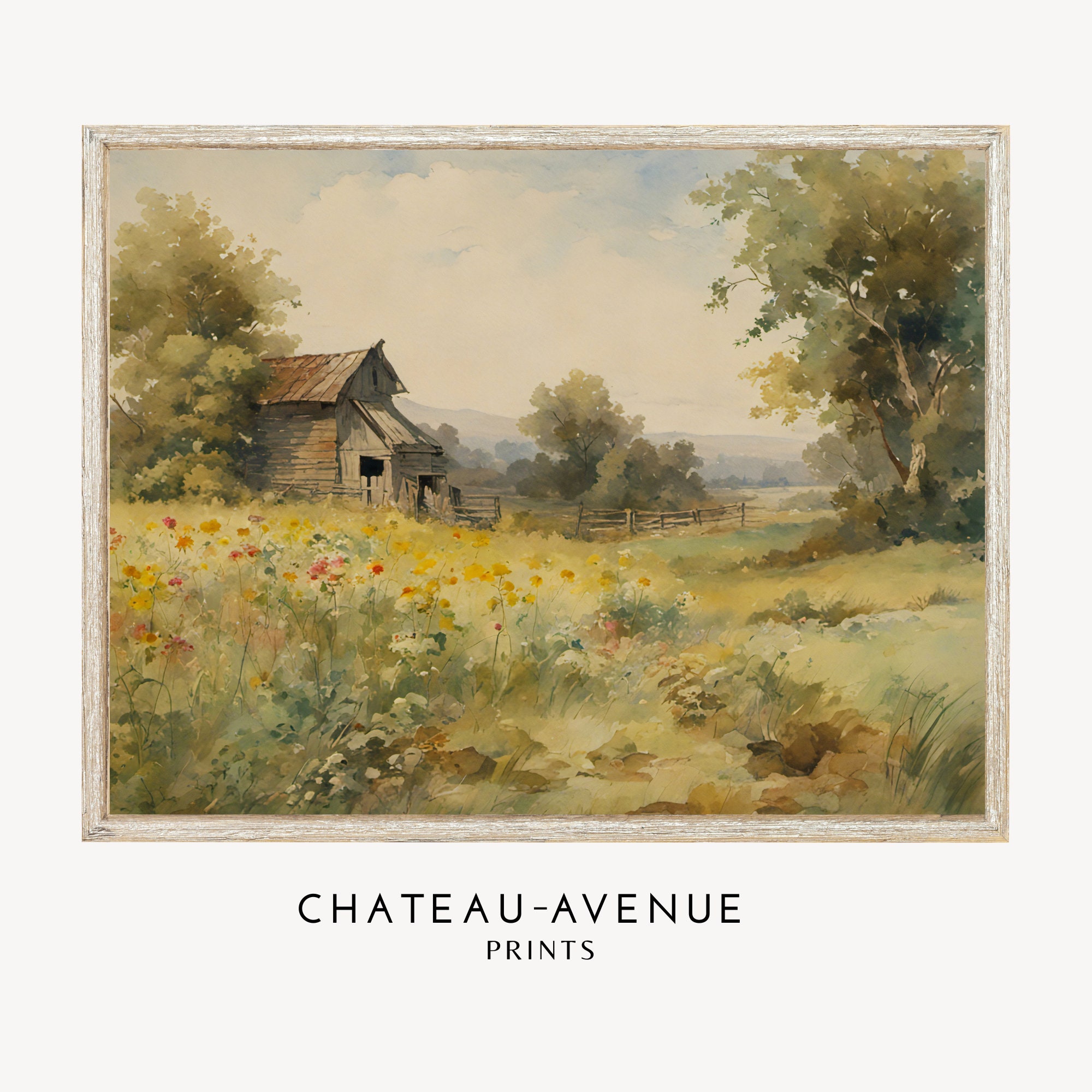 Printable Spring Farm House by the Meadow With Soft Focus - Etsy