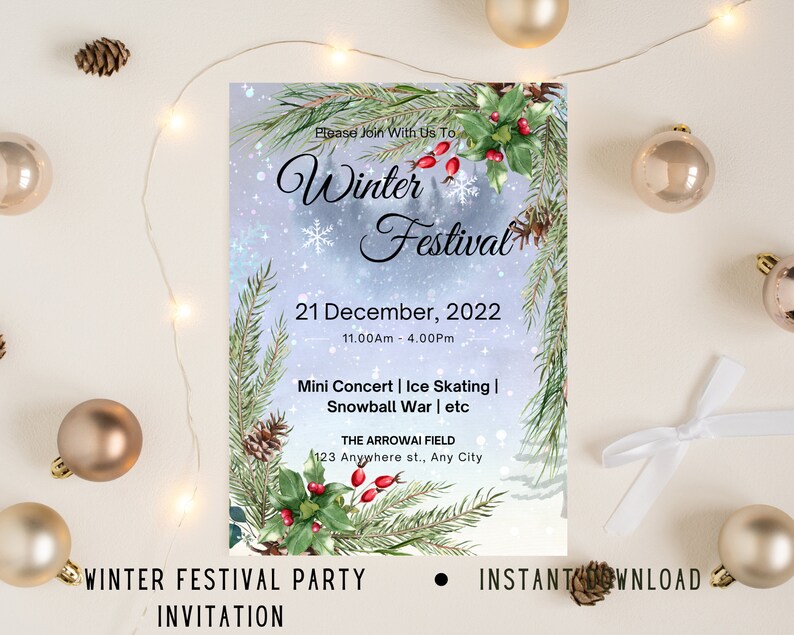 Editable Christmas Party Invitation Christmas Party Invite Christmas ...