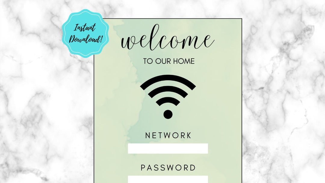Wi-fi Password Sign | Printable Template | Customize It! | Instant ...