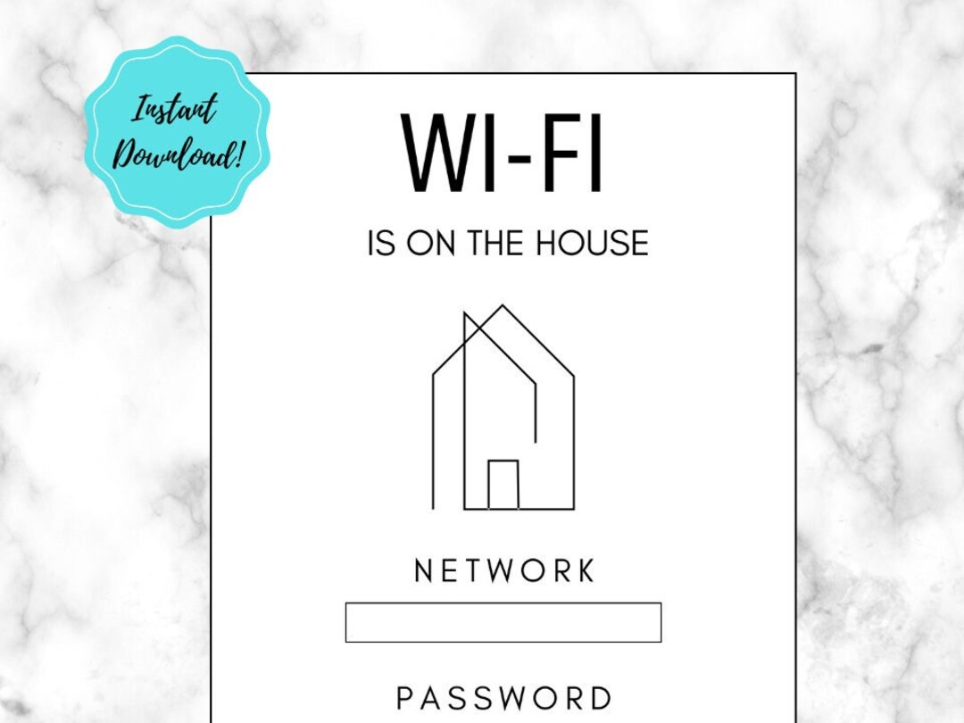 Simple, Modern Wi-fi Password Sign | Printable Template | Customize It ...