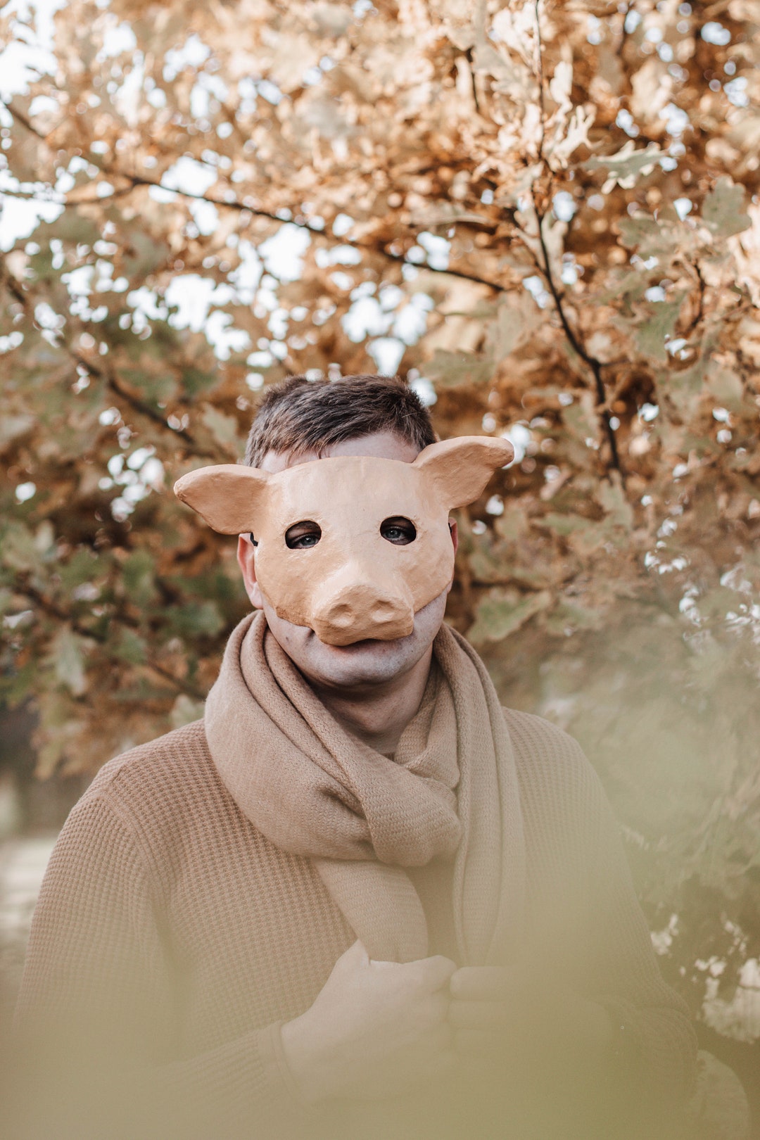 Pig Mask, Paper Mache Mask, Masquerade, Photo Shoot Prop - Etsy