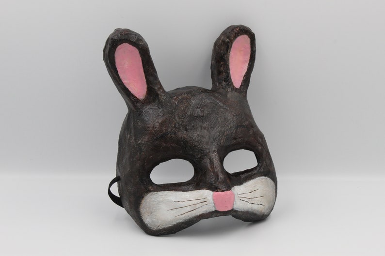Rabbit Paper Mache Mask, Bunny Mask, Animal Mask, Mask for Children ...