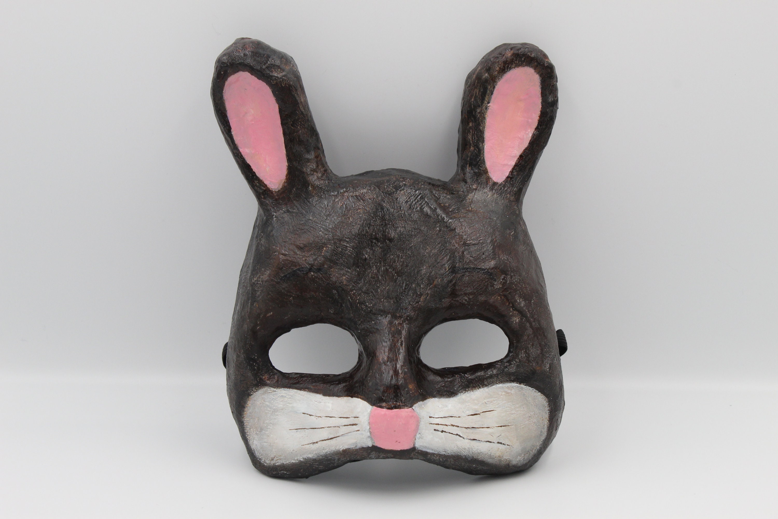 Rabbit Paper Mache Mask, Bunny Mask, Animal Mask, Mask for Children ...