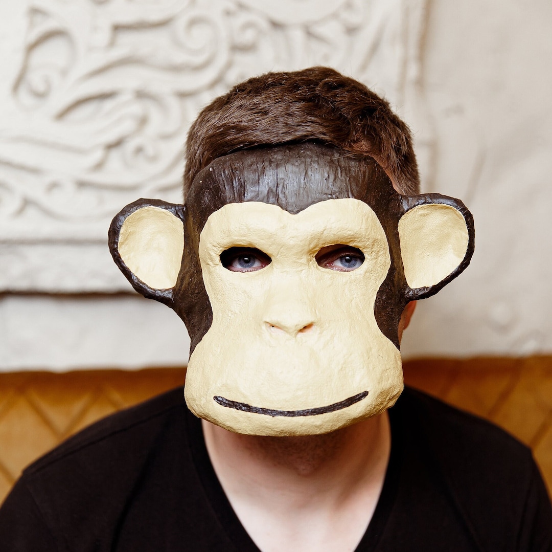 Handmade Papier Mache Monkey Mask - Etsy