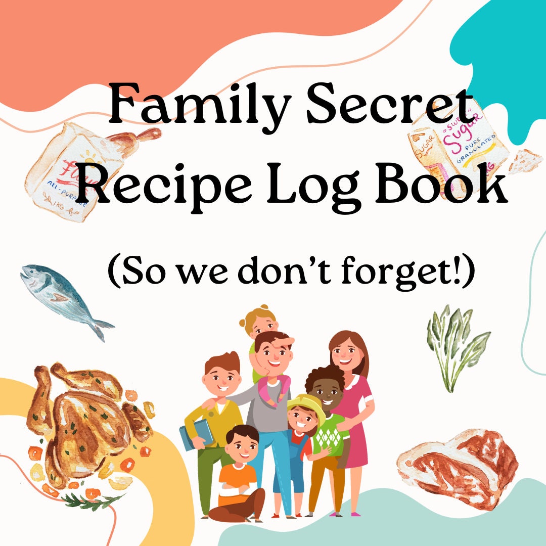 Recipe Log Book Printable Family Book KDP Ready Workbook Hand Me Down ...