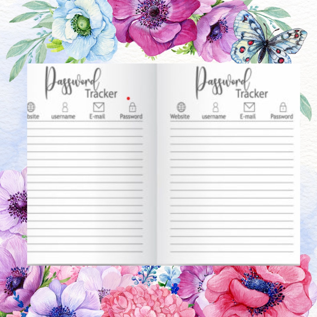 Printable Password Tracker Password Log and Password Keeper - Etsy